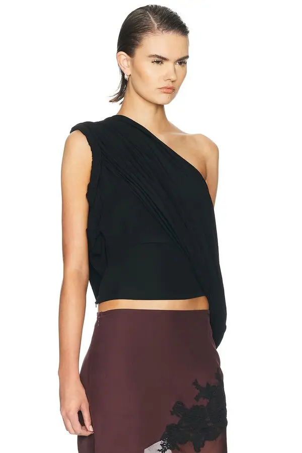 Christopher Esber Aiba Draped Jersey Tee - Black