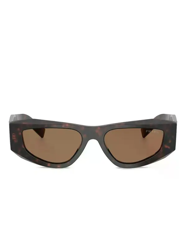 Prada Symbole Rectangular-frame Sunglasses - Brown