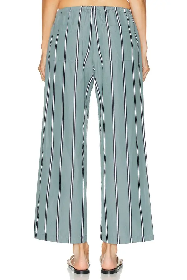 Donni. The Pop Striped Drawstring Pant - Sage