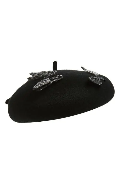 GIGI BURRIS MILLINERY Finn Butterfly Beret - Black