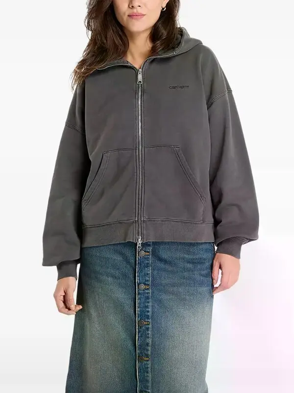 Carhartt Work In Progress Zip-up Hooded Knitwear - Grey