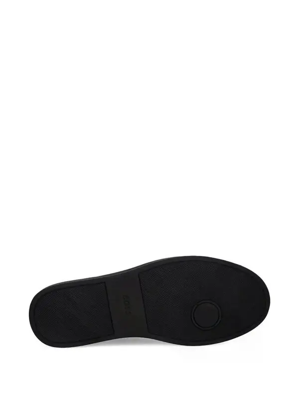 BOSS Leather Trainers With Rubber Sole - Black