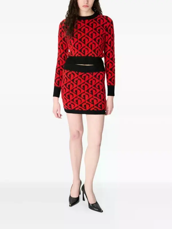 MARINE SERRE Moon Lozenge-knit Sweater