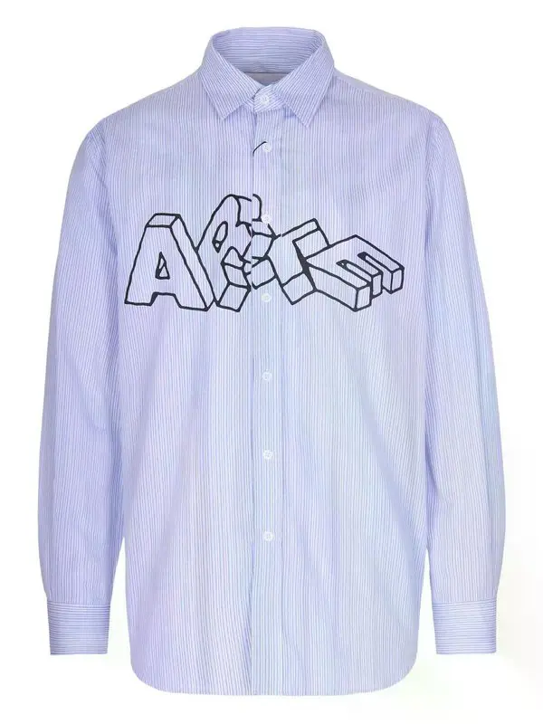 ARTE ANTWERP Logo Stripe Shirt - Blue