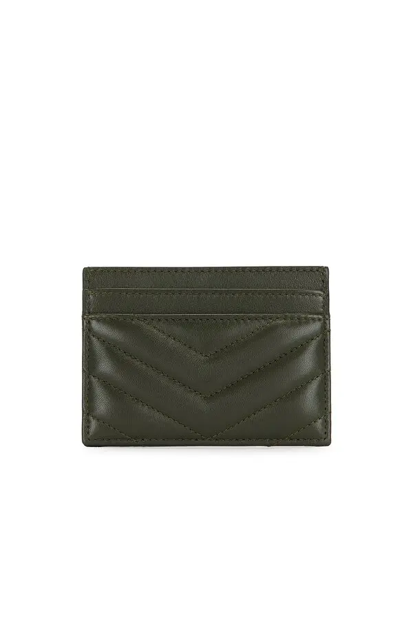 Saint Laurent Credit Card Case In Olive