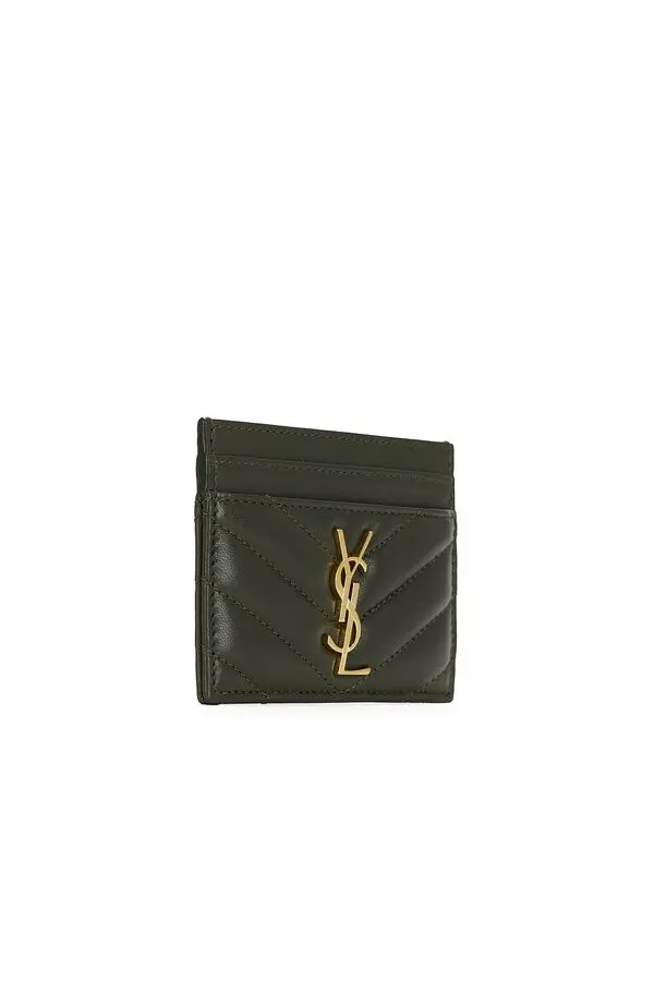 Saint Laurent Credit Card Case In Olive