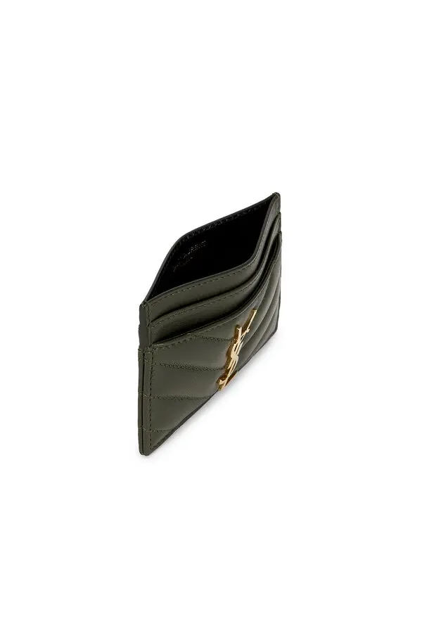 Saint Laurent Credit Card Case In Olive