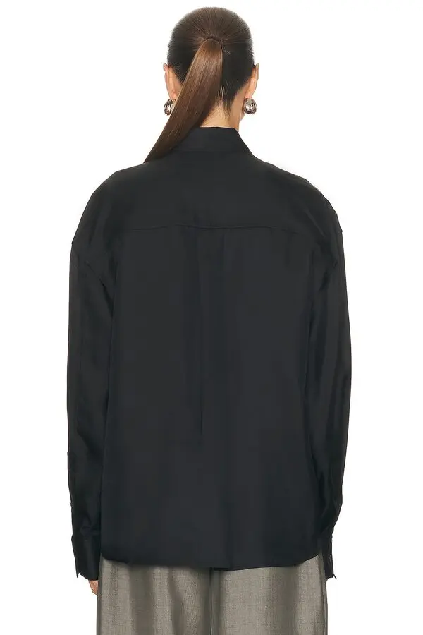 Alexander Wang Slashed Sleeve Button Up Shirt - Black