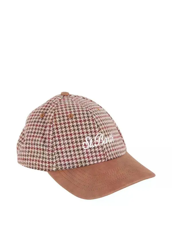 MC2 SAINT BARTH Houndstooth Baseball Cap - Brown