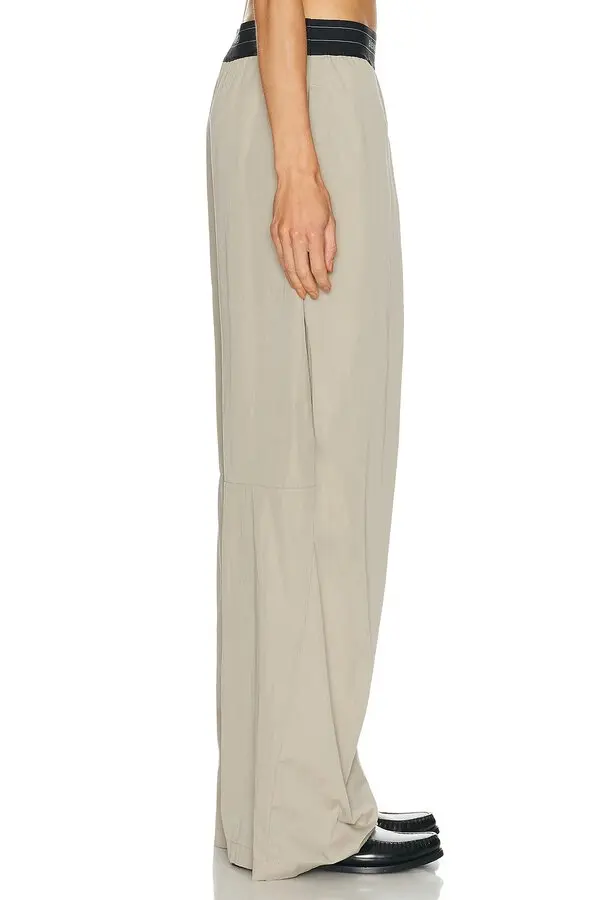 Alexander Wang Mid Rise Pleated Knee Pant - Stone