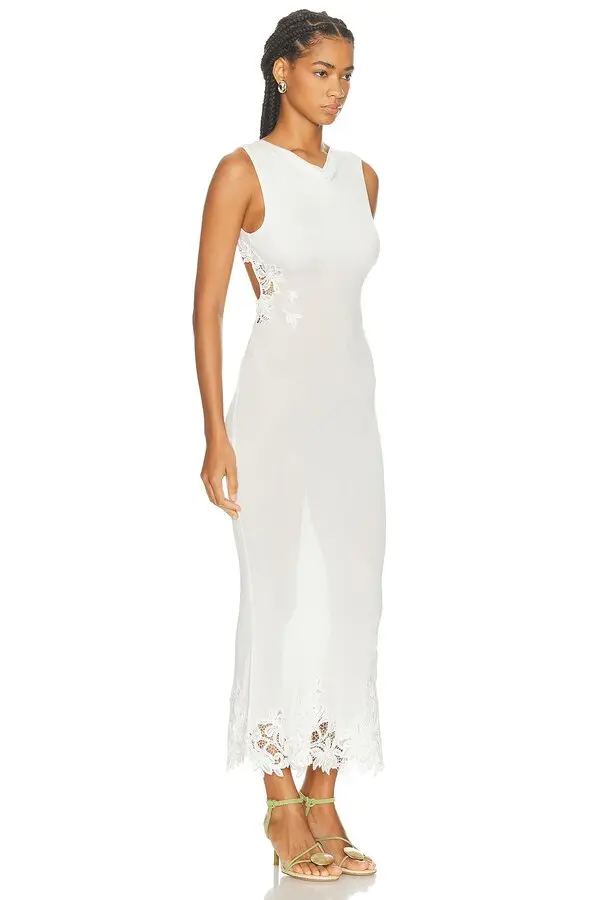 green emerald velvet dress White Hibiscus Embroidered Cami Tank (25041853-WHITE)