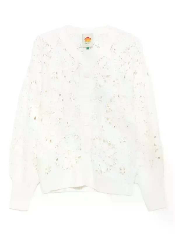 Farm Rio Floral-motif Cardigan - White