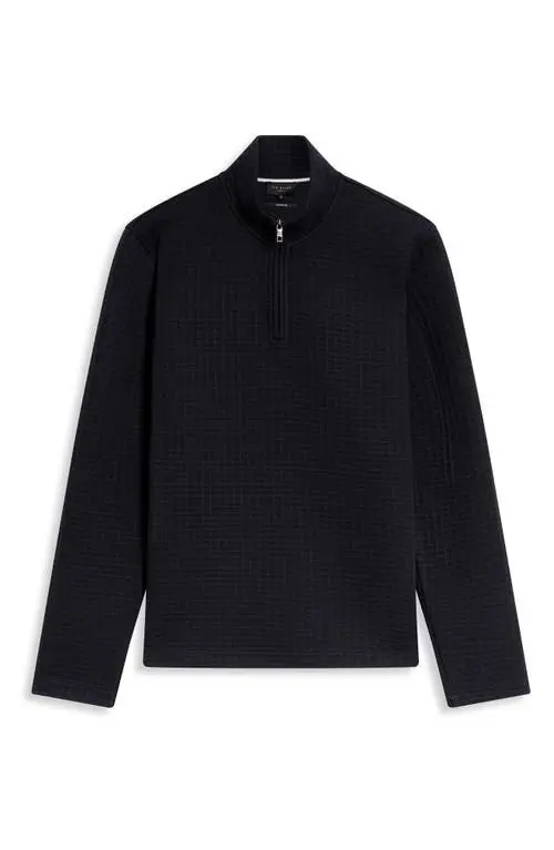 Ted Baker London Waffle Texture Quarter Zip Pullover