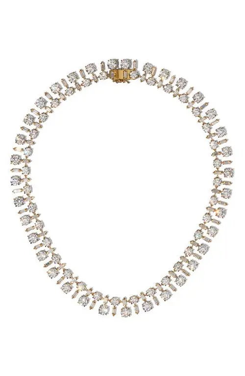 Nadri Stellar Bold Cubic Zirconia Collar Necklace - Gold