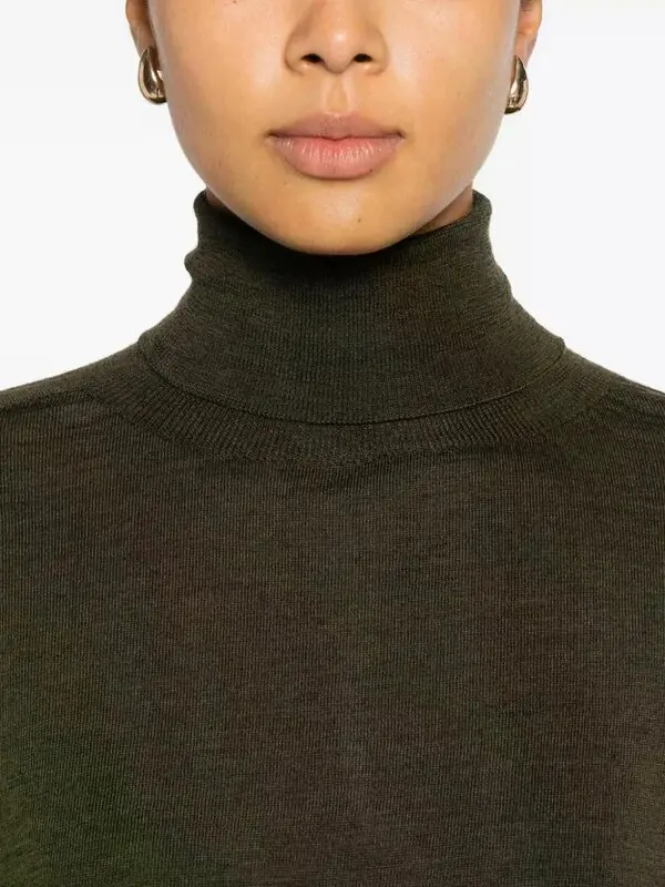 Peserico Long-sleeve Roll-neck Top - Green