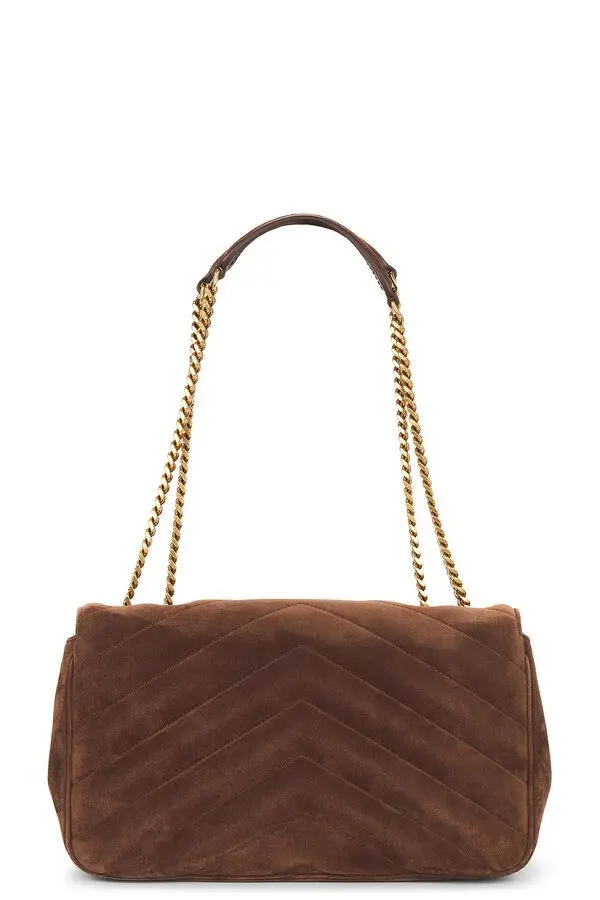 Saint Laurent Medium Loulou Chain Bag - Bark Brown
