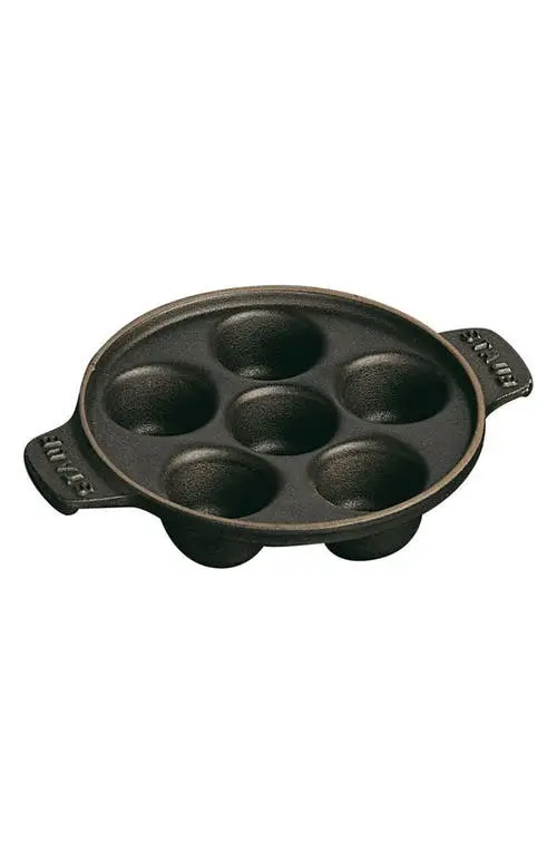 STAUB Cast Iron Escargot Dish - Matte Black