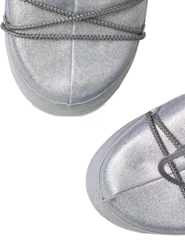 Moon Boot Icon Glitter Lace-up Boots - Silver