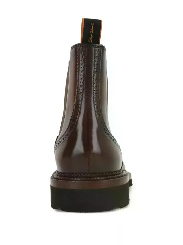 Santoni Brogue Detail Chelsea Boots