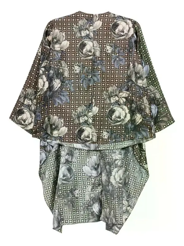 Biyan Floral Print Asymmetrical Blouse