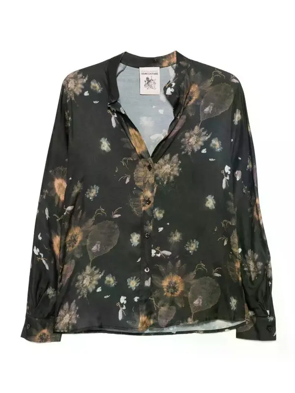 SEMICOUTURE Floral-pattern Top - Grey