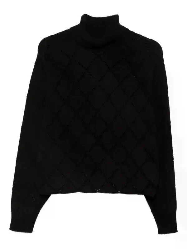 SEMICOUTURE Openwork Turtleneck Sweater