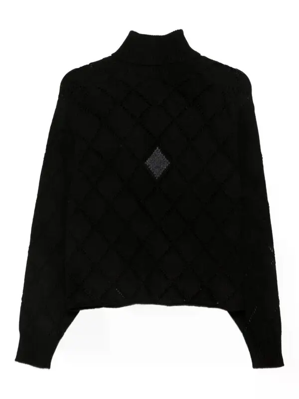 SEMICOUTURE Openwork Turtleneck Sweater