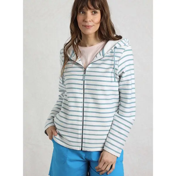 WEIRD FISH Striped Full Zip Hoodie