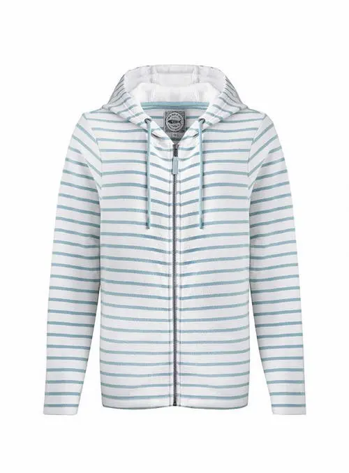 WEIRD FISH Striped Full Zip Hoodie