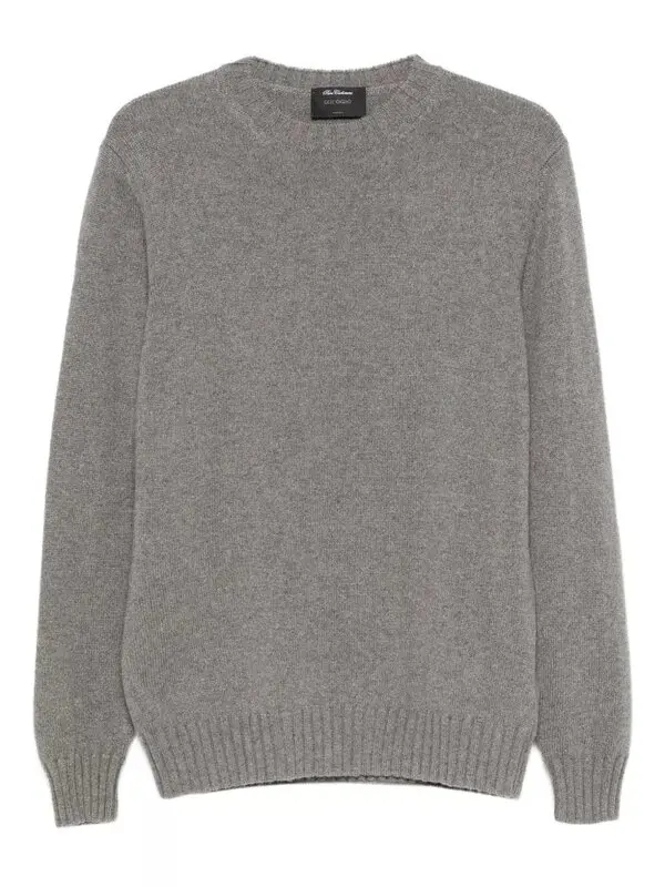 DELL'OGLIO Ribbed Crew Neck Sweater - Grey
