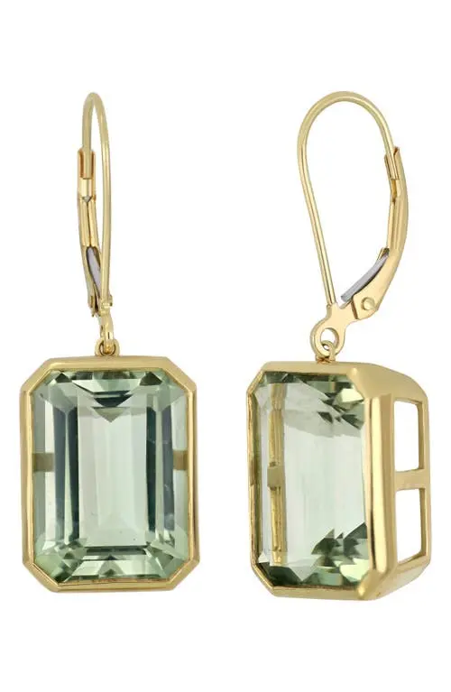 Bony Levy Emerald Cut Prasiolite Drop Earrings - 18kyg/green Amethyst