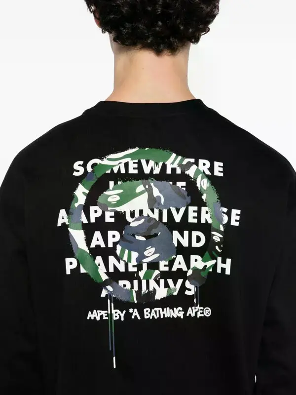 AAPE BY *A BATHING APE Camo Logo Crewneck Sweater