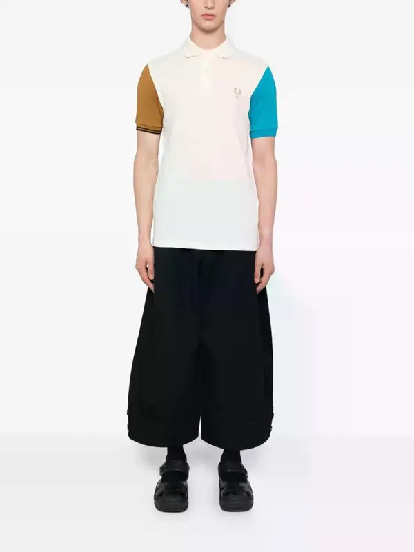 Comme Des Garçons X Fred Perry Colour-block Short-sleeve Polo Shirt - Blue