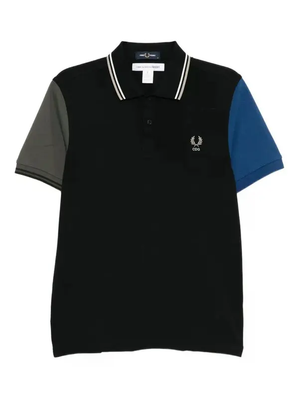Comme Des Garçons X Fred Perry Colour-block Short-sleeve Polo Shirt