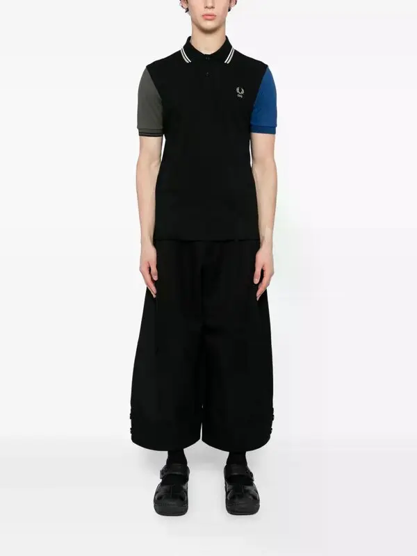 Comme Des Garçons X Fred Perry Colour-block Short-sleeve Polo Shirt