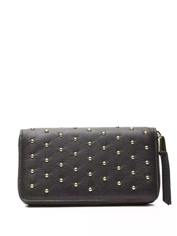 POCHE PARIS Studded Zip Wallet - Brown