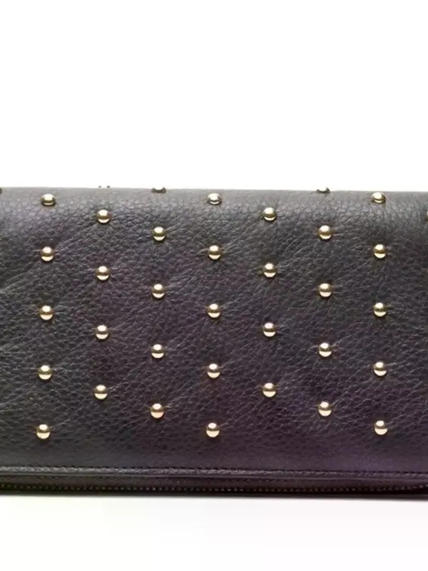 POCHE PARIS Studded Zip Wallet - Brown