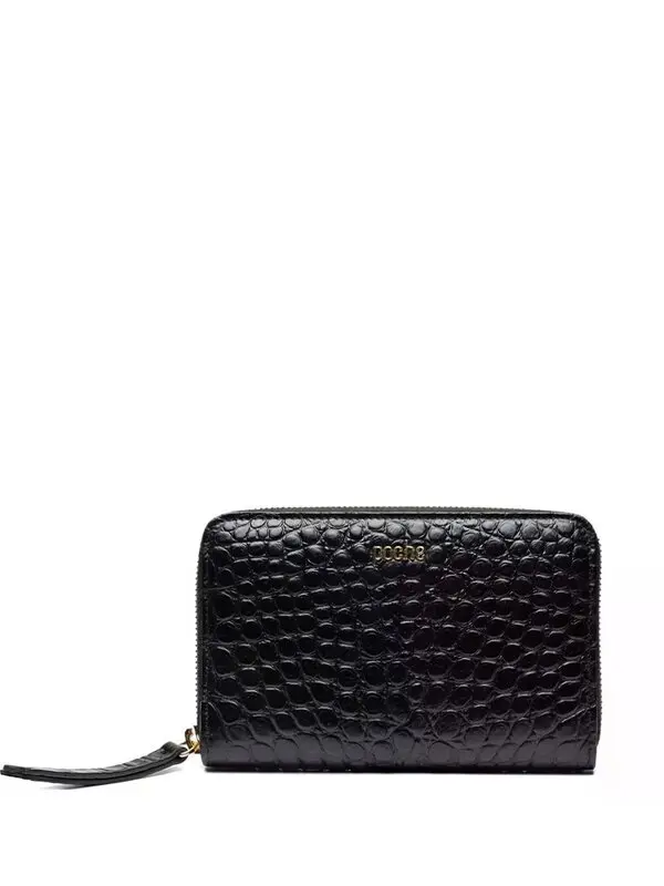 POCHE PARIS Embossed Zip Wallet - Black