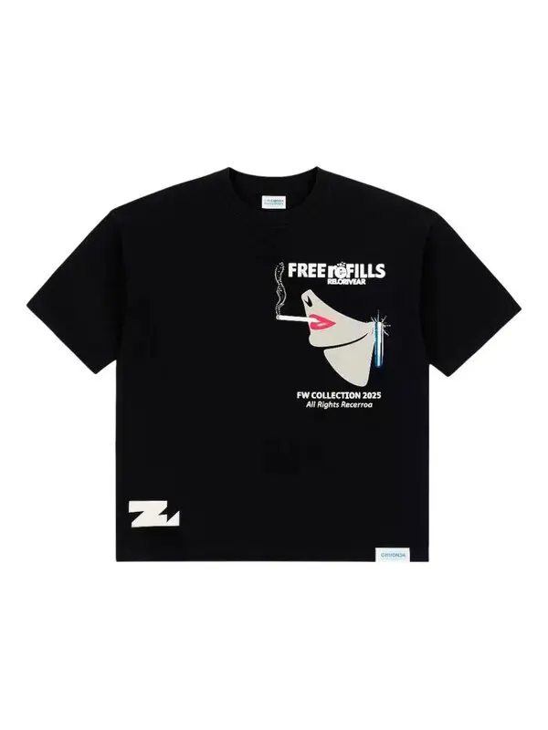 FREE REFILLS Ashtray T-shirt - Black