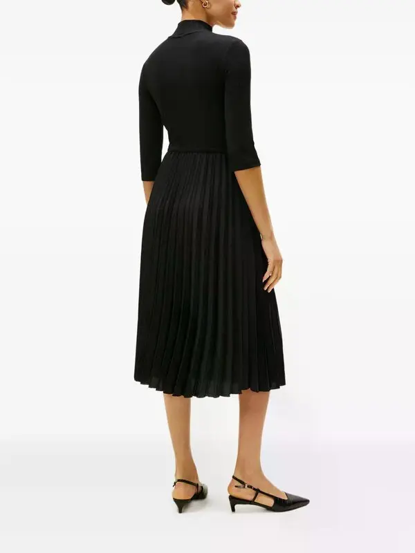 Tommy Hilfiger Ribbed Pleated Midi Dress