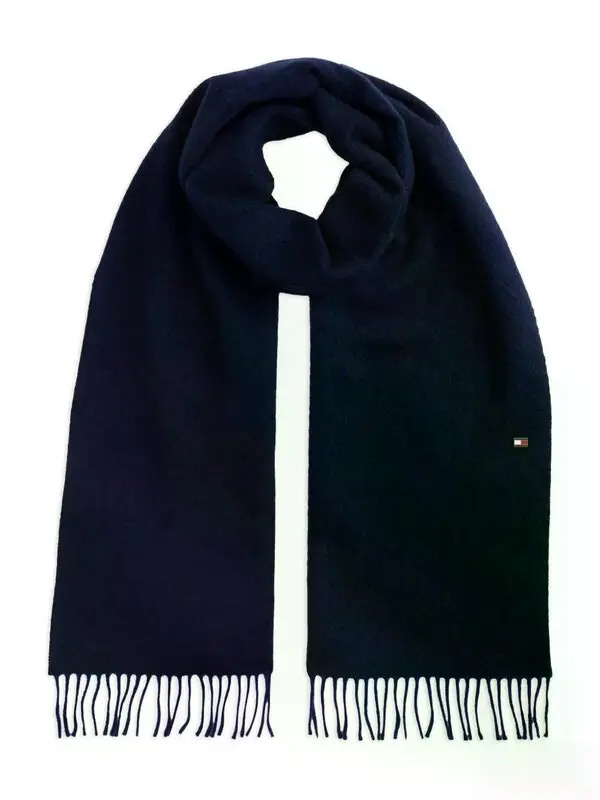 Tommy Hilfiger Herringbone-fringed Scarf - Blue