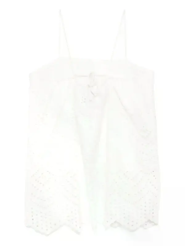 BAMBAH Eyelet Tank Top - White