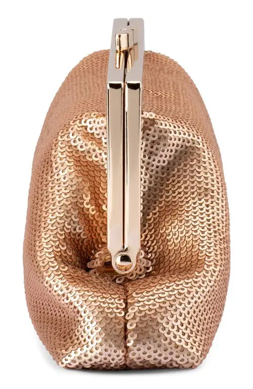 OLGA BERG Zephyr Sequin Clutch - Blush