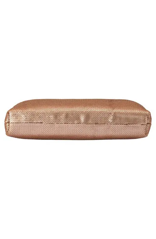 OLGA BERG Zephyr Sequin Clutch - Blush