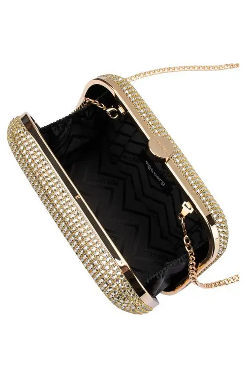 OLGA BERG Rae Crystal Frame Clutch - Champagne