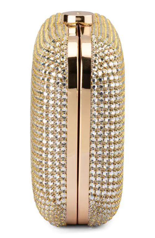 OLGA BERG Rae Crystal Frame Clutch - Champagne