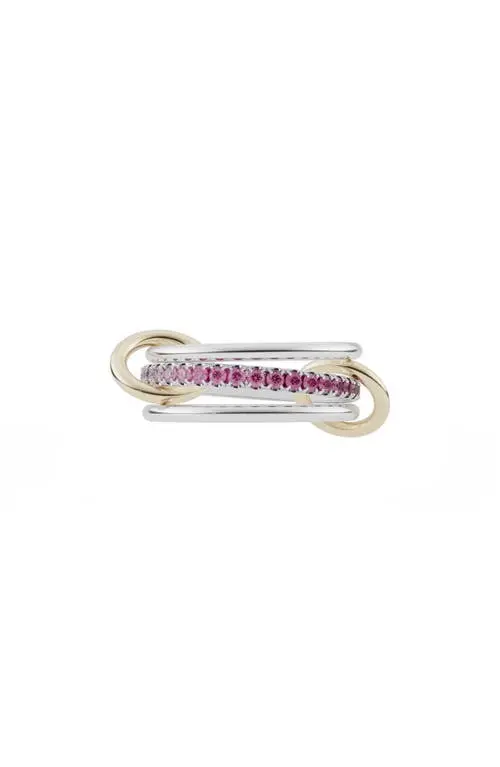 SPINELLI KILCOLLIN Tigris Ombré Pink Sapphire Stack Ring - Silver