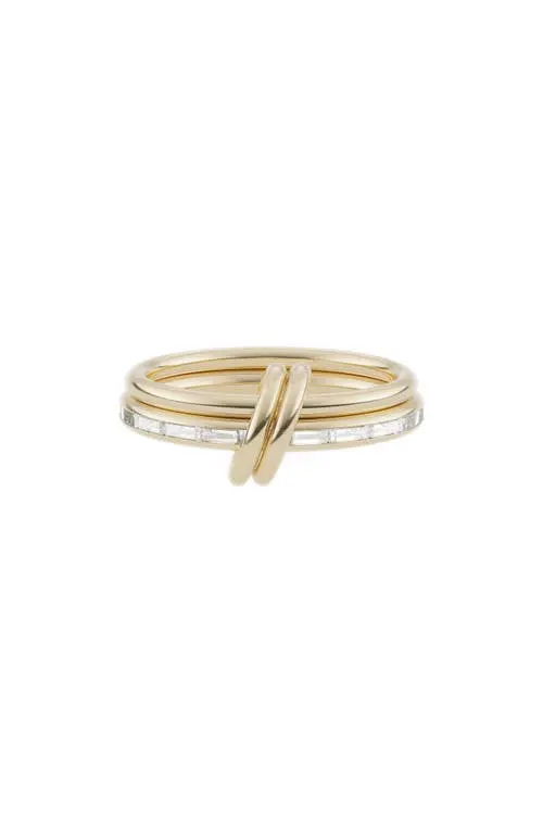 SPINELLI KILCOLLIN Leora Mixed Metal Diamond Stack Ring - Yellow Gold