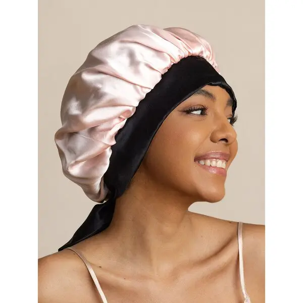 SILKSILKY Silk Bonnet With Long Ribbons - Pink