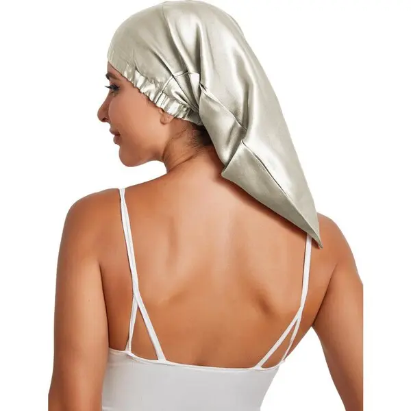 SILKSILKY Pure Silk Elasticated Bonnet - Beige